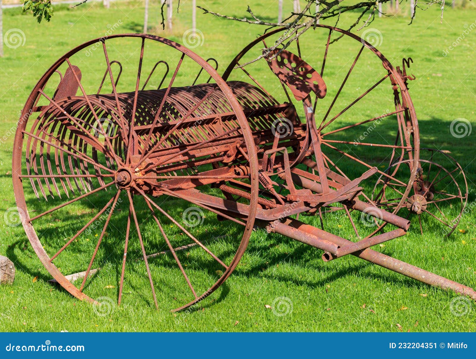 Historic Hay Rake, Grief Rake Used To Be Pulled by Horse Stock Image ...