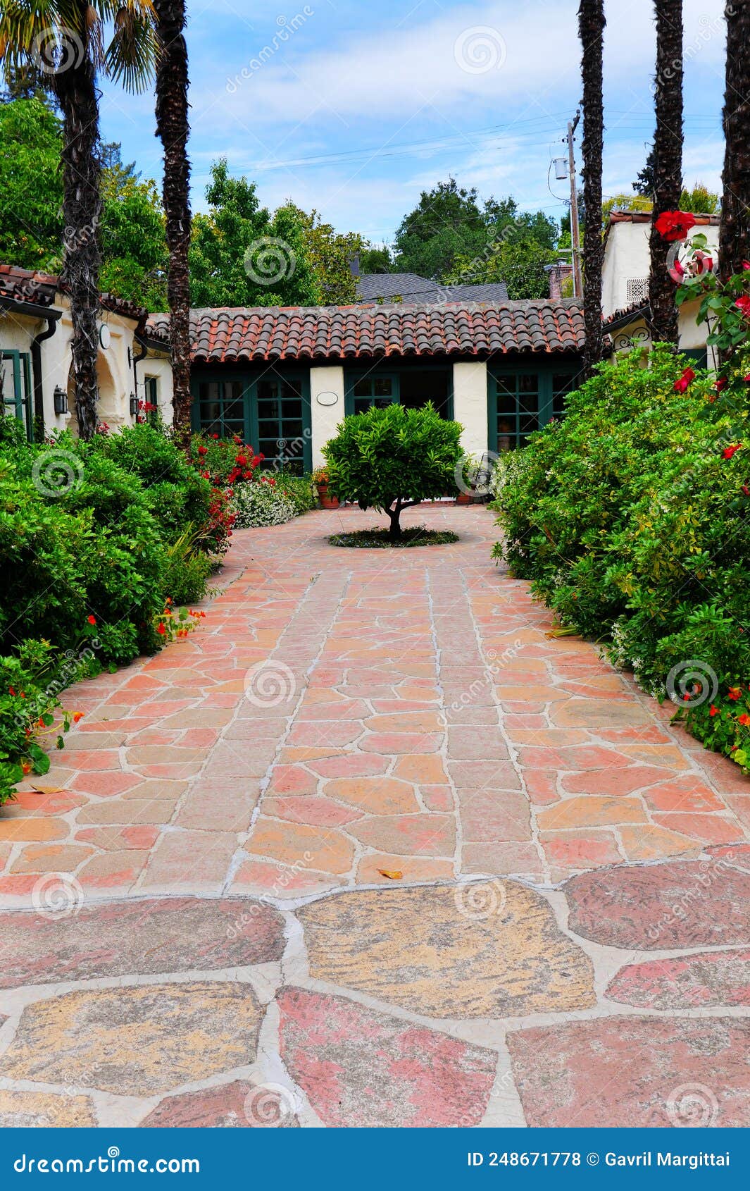 Historic House with Adobe Roof, Palm Trees Stock Photo - Image of ... Historic House with Adobe Roof, Palm Trees Stock Photo - Image of ...