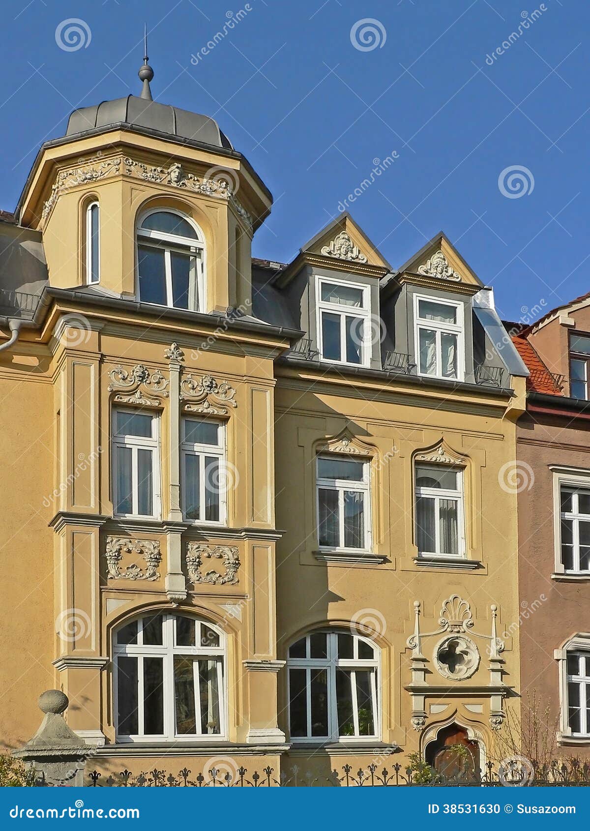 Historic House Facade with Jutty and Gables, Germany Stock Photo ...
