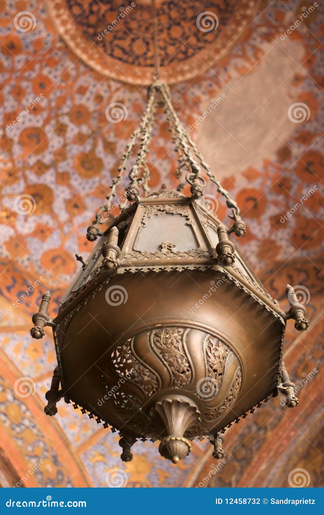 Historic Lamp with Indian Ornament Stock Photo - Image of inlay ...
