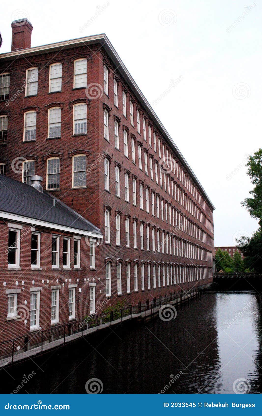 Historic Lowell Mill Building Stock Image - Image of america, pollution ...