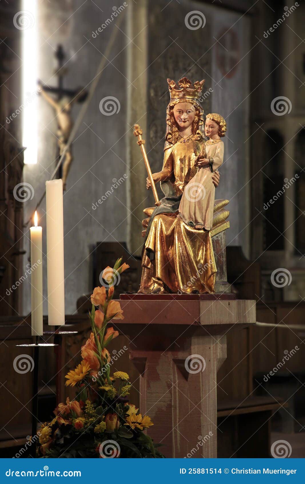 Historic Madonna statue stock photo. Image of germany - 25881514