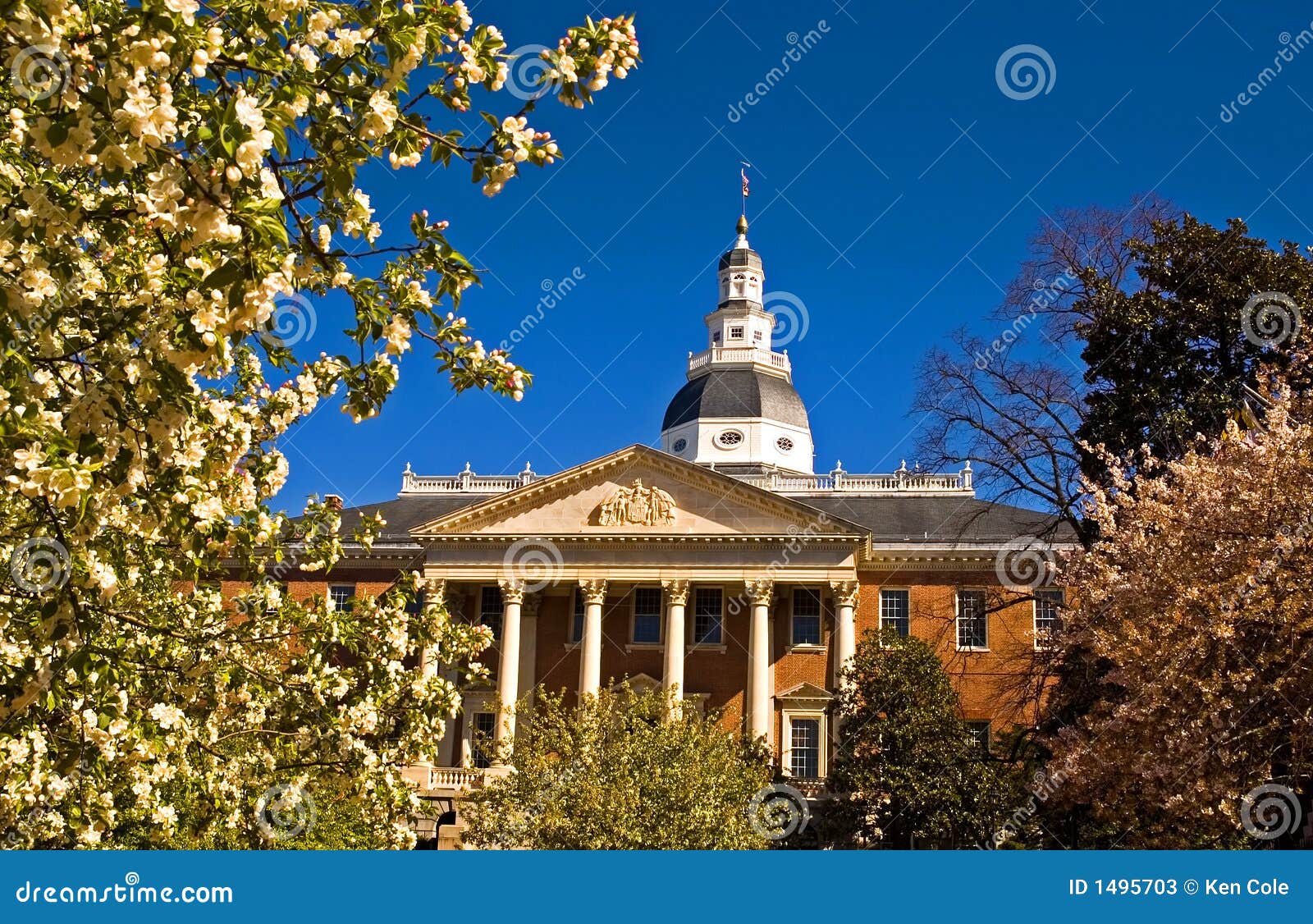 Historic Maryland State Capitol Stock Image - Image of political ...