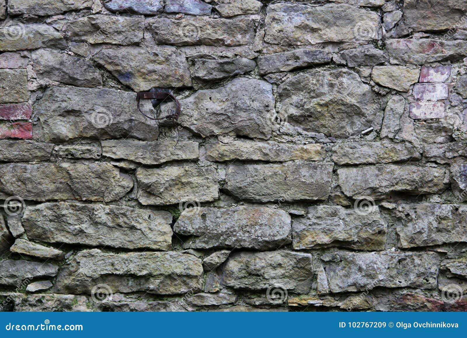 Historic Masonry in the Form of a Dilapidated Wall. Stock Image - Image ...