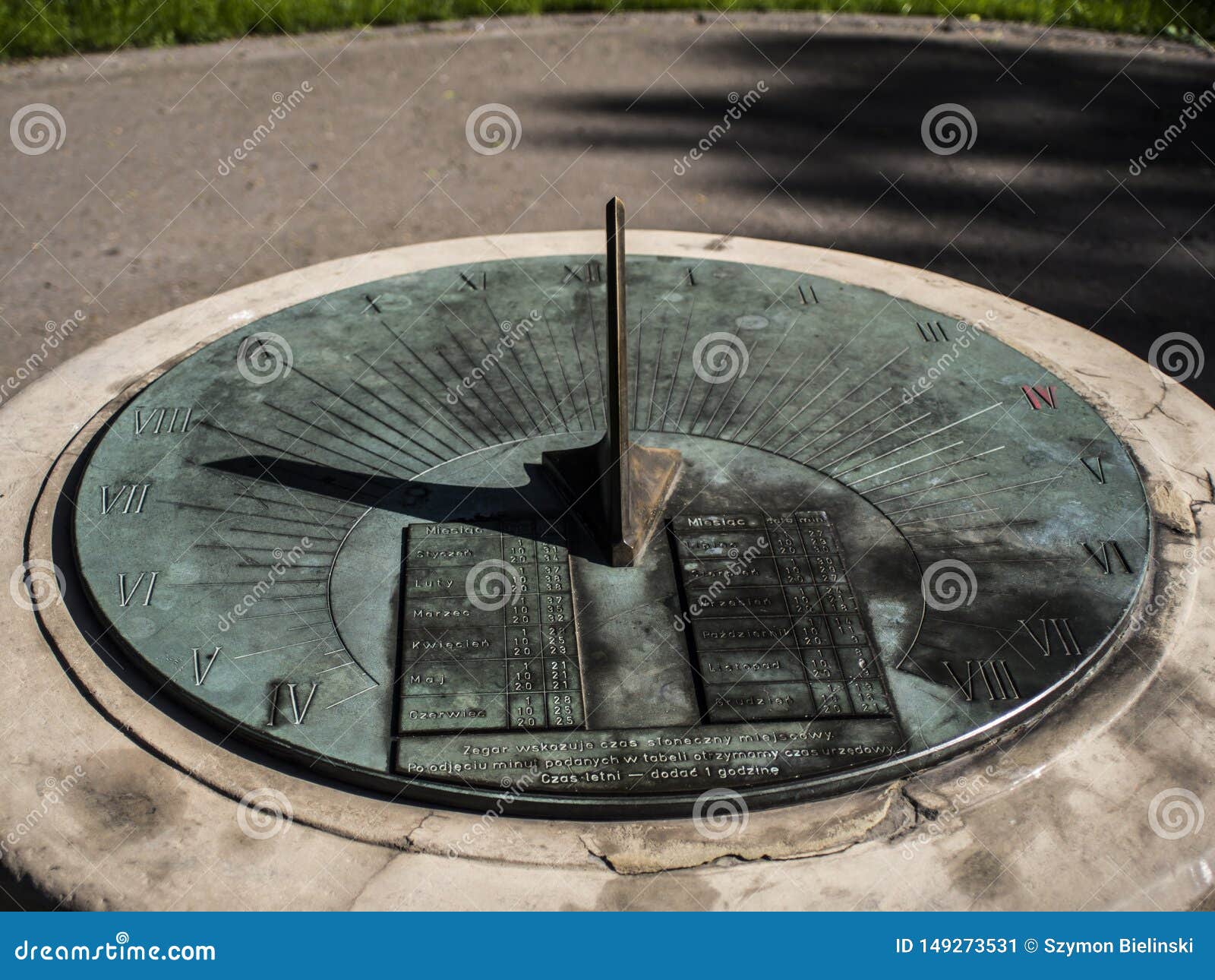 Historic Metal-stone Sun Clock in the Park Stock Image - Image of ...