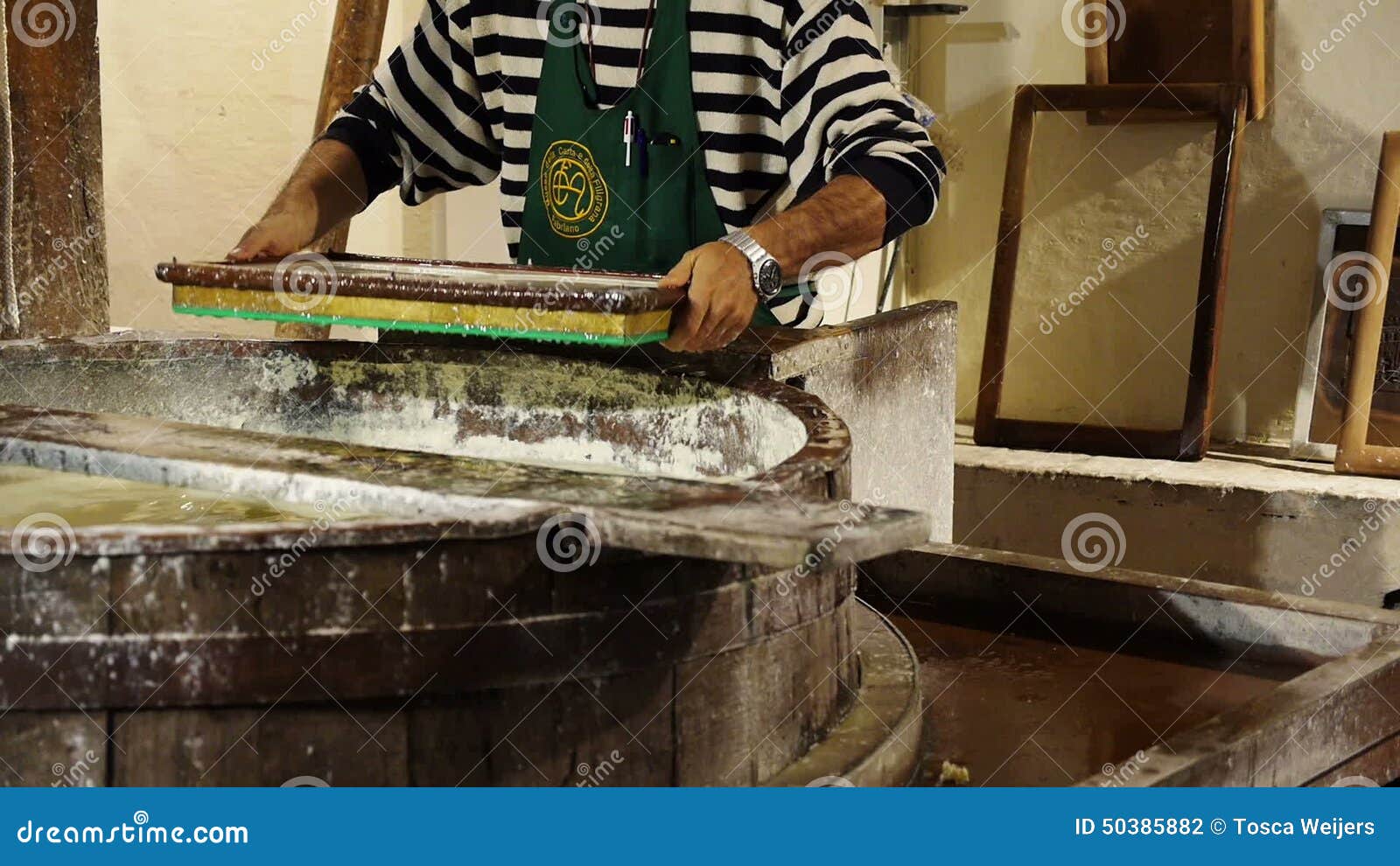 Historic Method of Paper Making Stock Footage - Video of water, rags ...