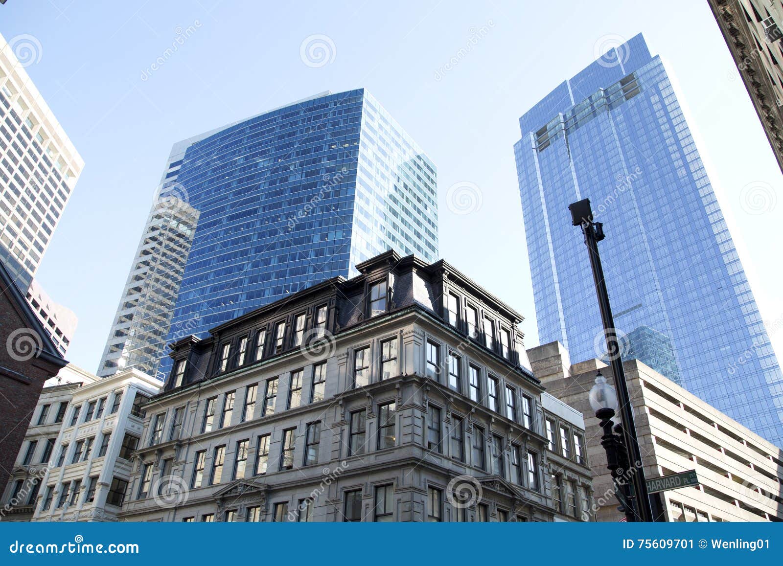 Historic and Modern Buildings in Downtown Boston Stock Image - Image of ...