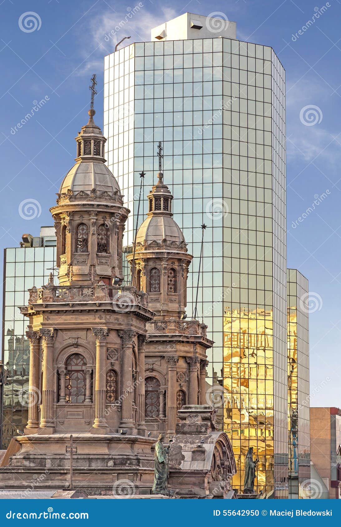 Historic and Modern Buildings, Santiago De Chile. Stock Photo - Image ...