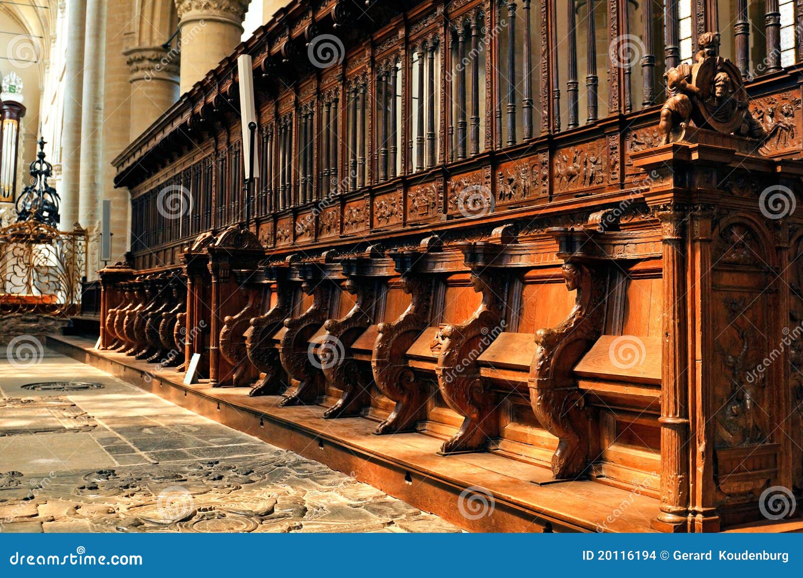 Historic and Monumental Church Bench Stock Photo - Image of room, bench ...