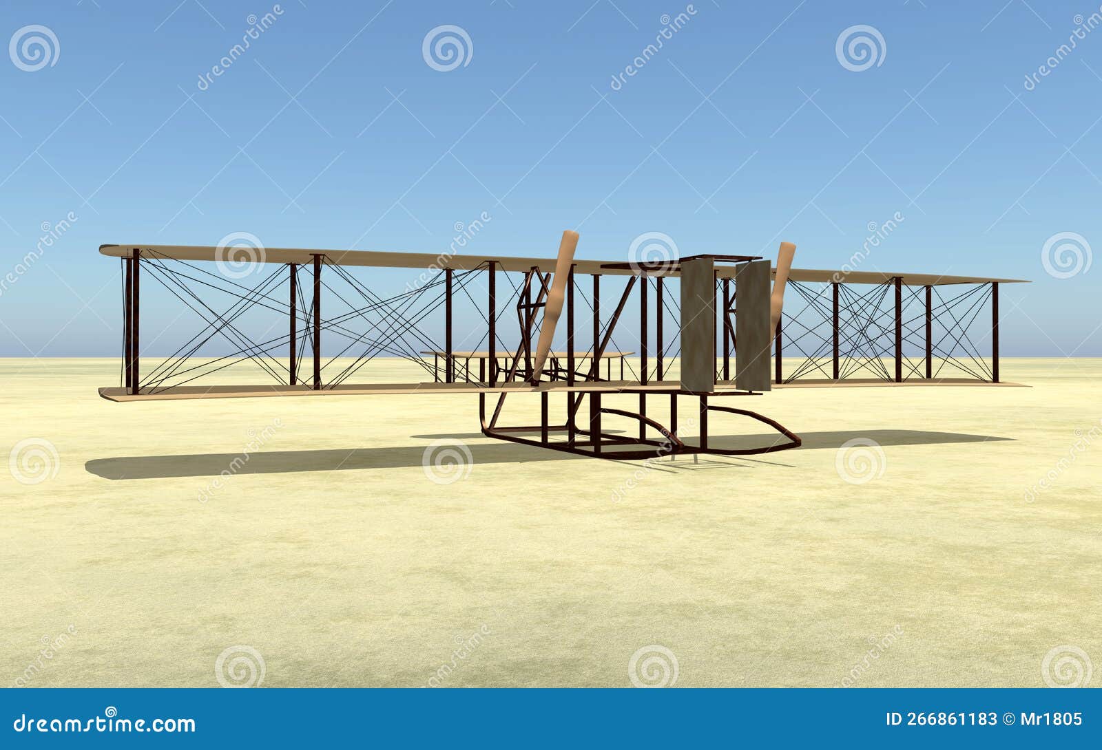 Historic Man-powered Flying Machine With Two Movable Wings In Front Of ...