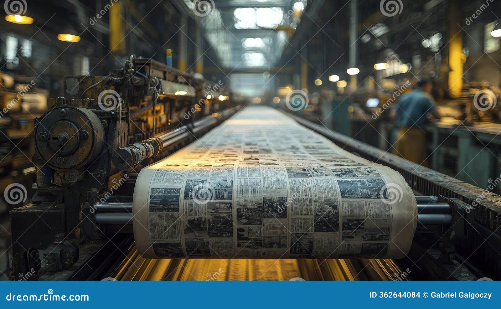 Historic Newspaper Production Process Captured Stock Illustration ...