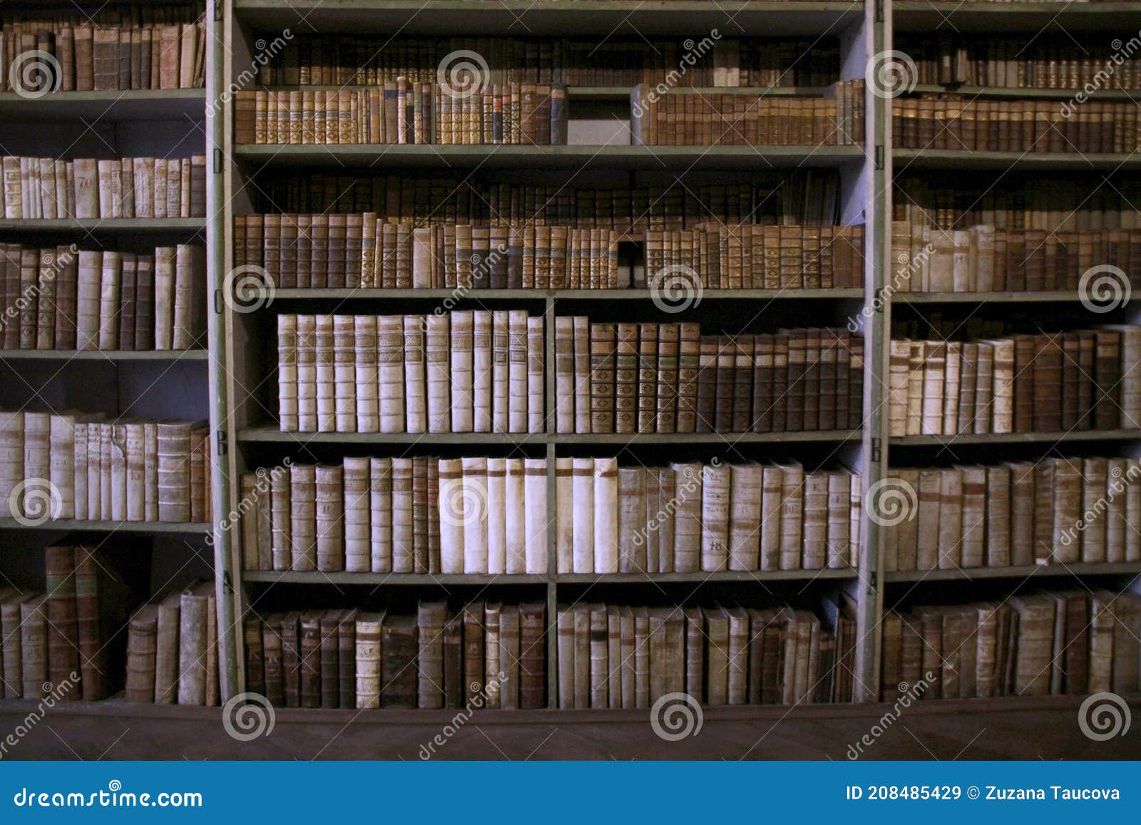 Historic Old Books in a Old Library Stock Image - Image of bookshelf ...
