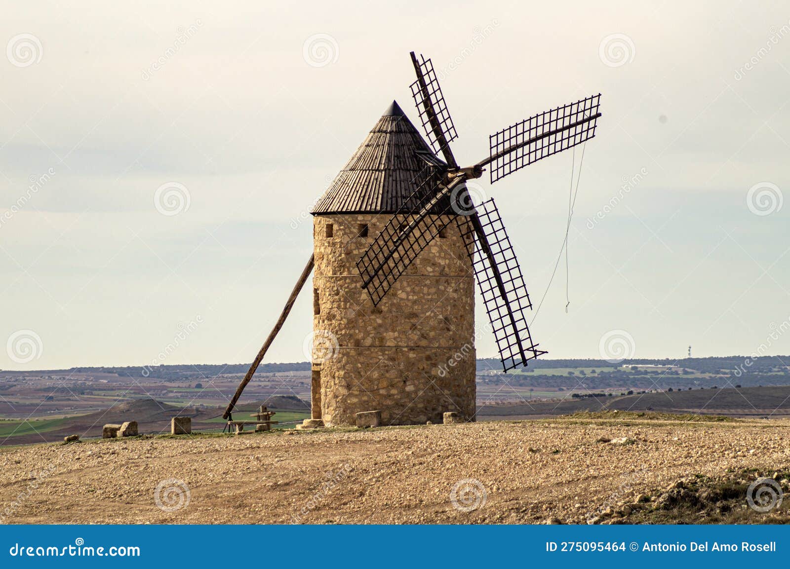 Historic Old Stone Windmill Stock Photo - Image of rustic, preserved ...