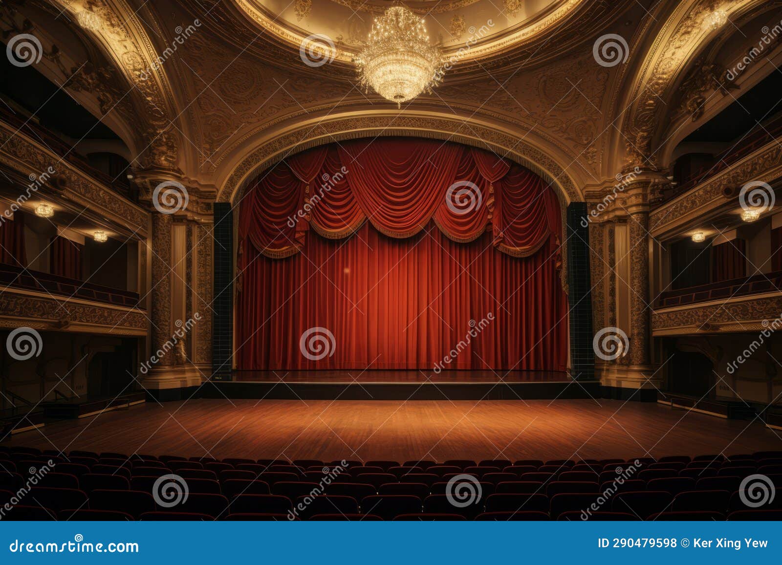 Historic Opera House Frame Template Stock Illustration - Illustration ...