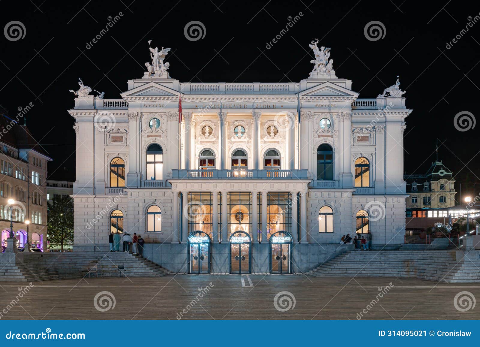 Historic Opera House in Zurich at Night Editorial Photo - Image of ...