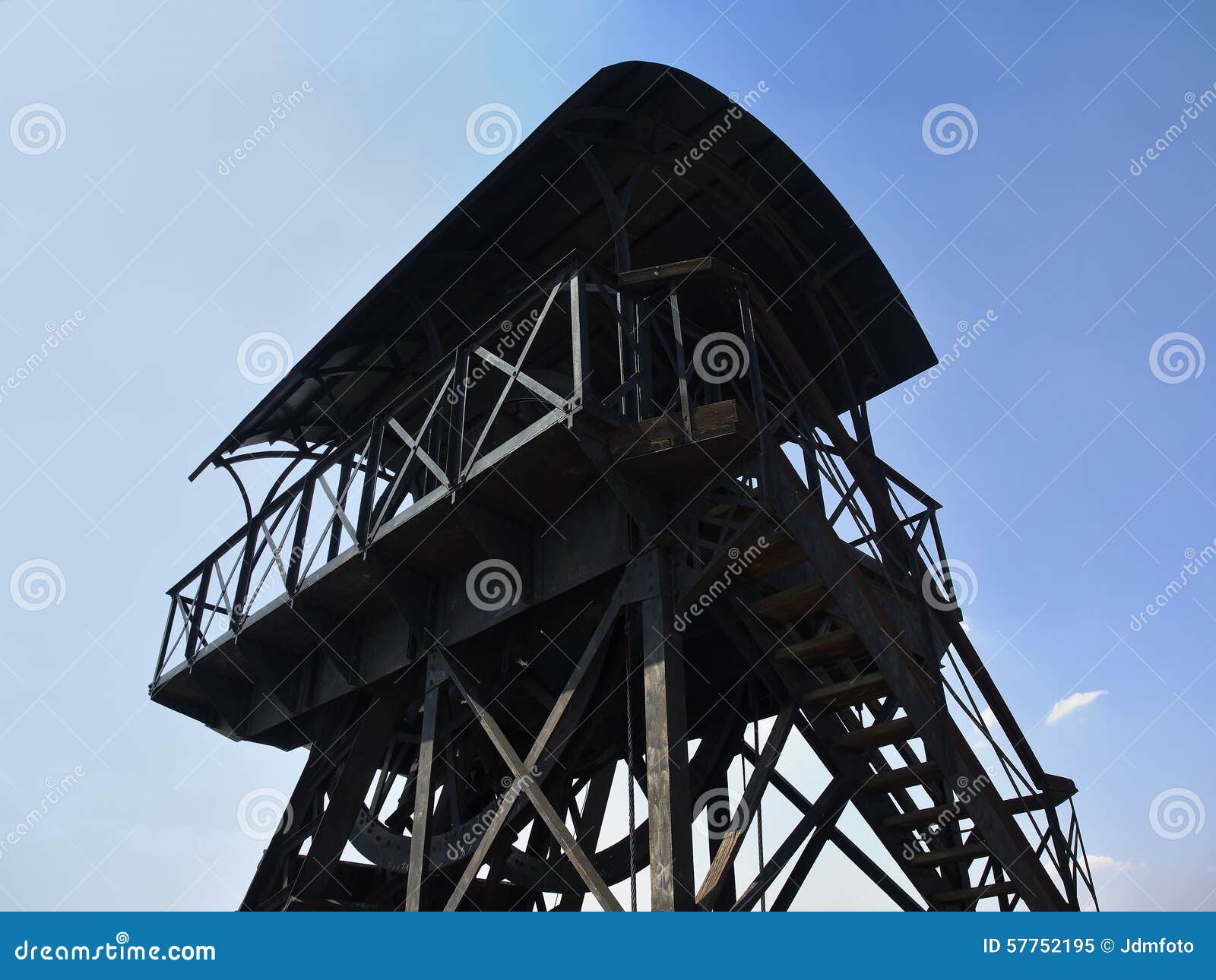 Historic ore mine headgear stock image. Image of steel - 57752195