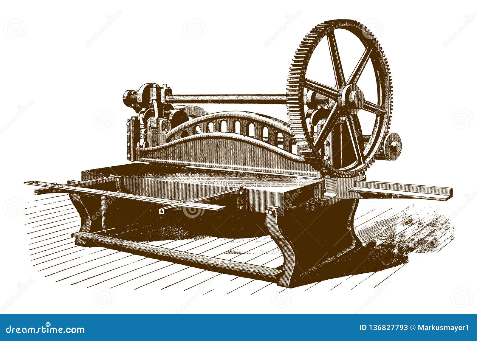 Historical Overhanging Power Shearing Shears Machine Stock Vector ...