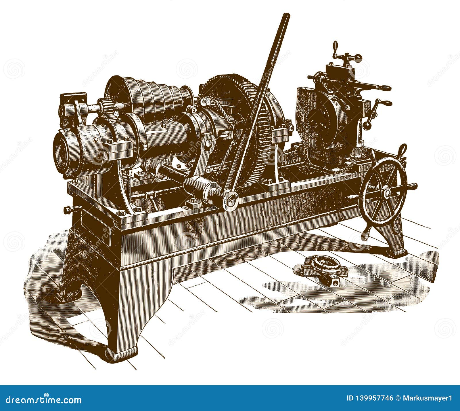 Historical Pipe and Nipple Machine Stock Vector - Illustration of tool ...