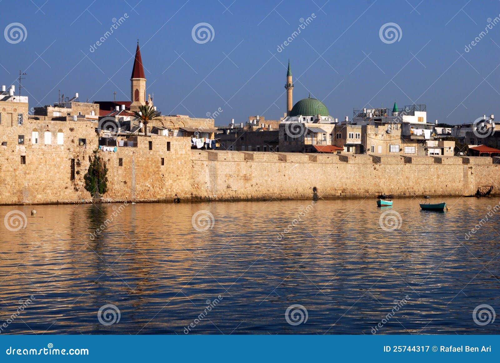 The Historic Port of Acre in Akko Stock Image - Image of minaret, dome ...