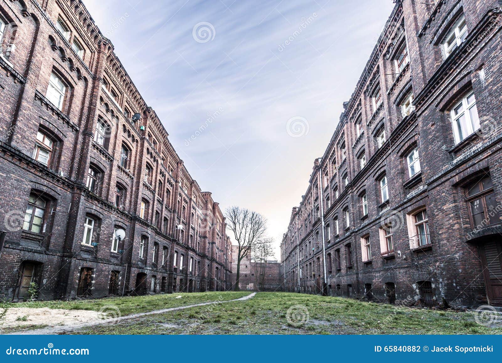 Historic, Postindustrial Blocks of Flat in Lodz, Poland Stock Photo ...
