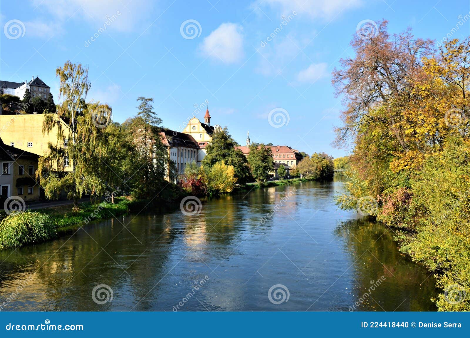 The Historic Quarter on the Shore of Regnitz River at Bamberg, Germany ...