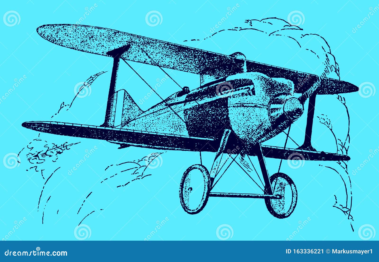 Biplane Red Front View Vector Icon Transportation. Engine Wing Vehicle ...