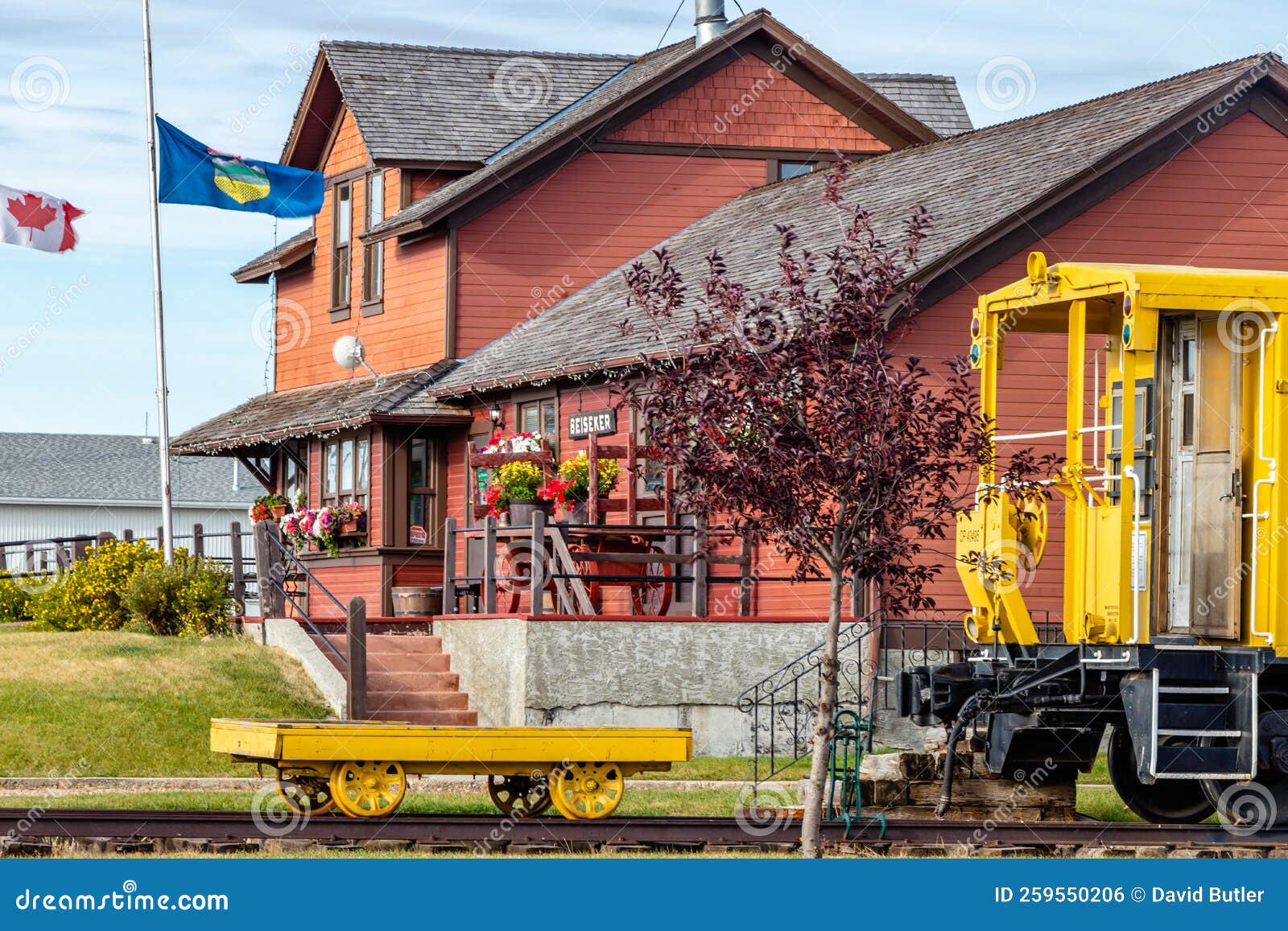 Historic Rail Station in Bieseker, Alberta, Canada Editorial Photo ...