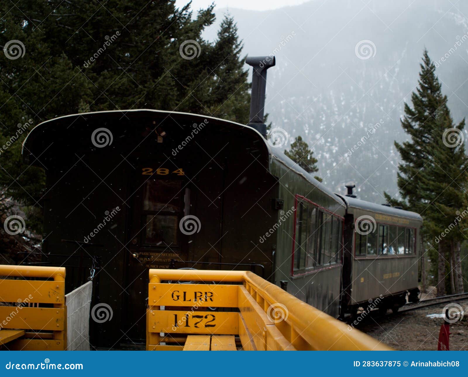 Historic Railroad editorial image. Image of winter, train - 283637875