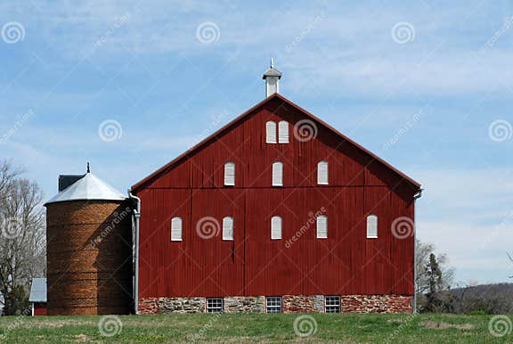 Historic red barn stock photo. Image of farm, silo, historic - 18953070