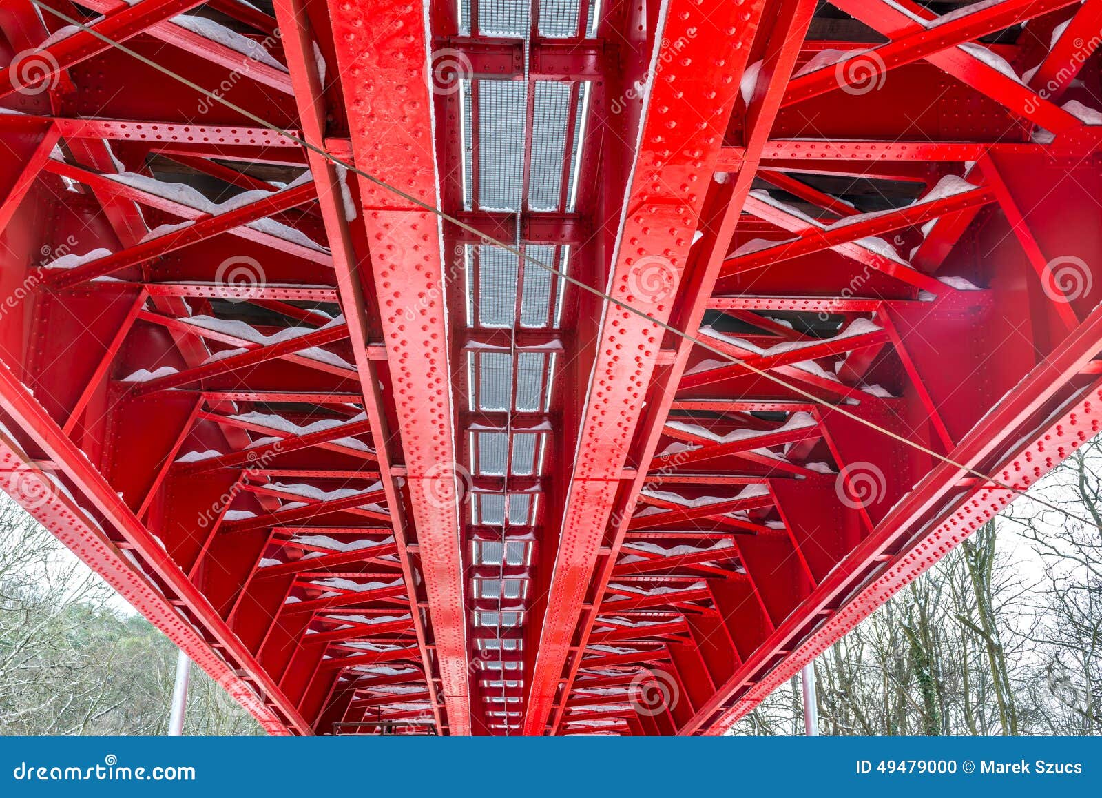 Historic Red Railroad Bridge Stock Photo - Image of technology, back ...