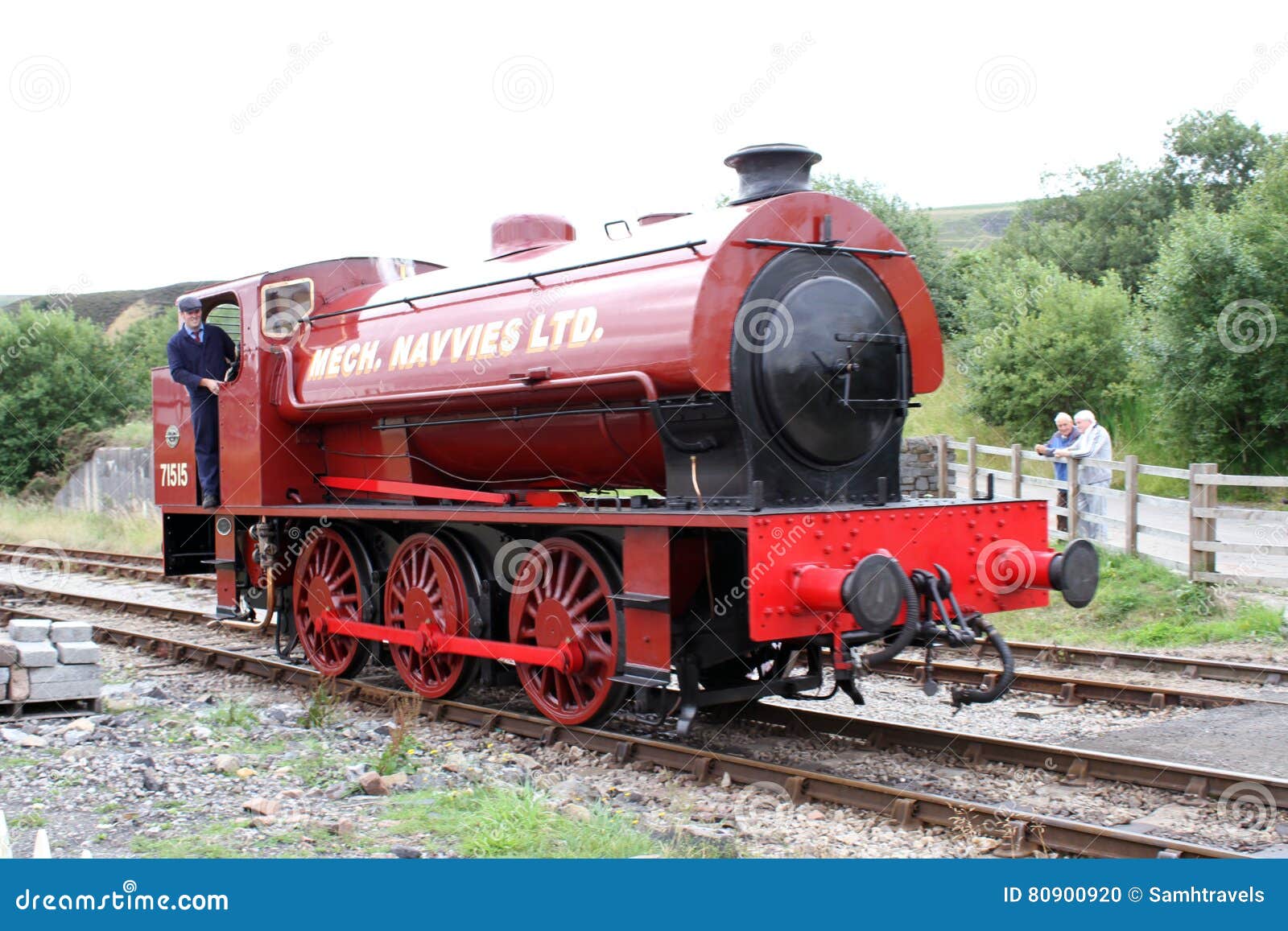 Historic Red Steam Train Engine Editorial Image - Image of beacons ...