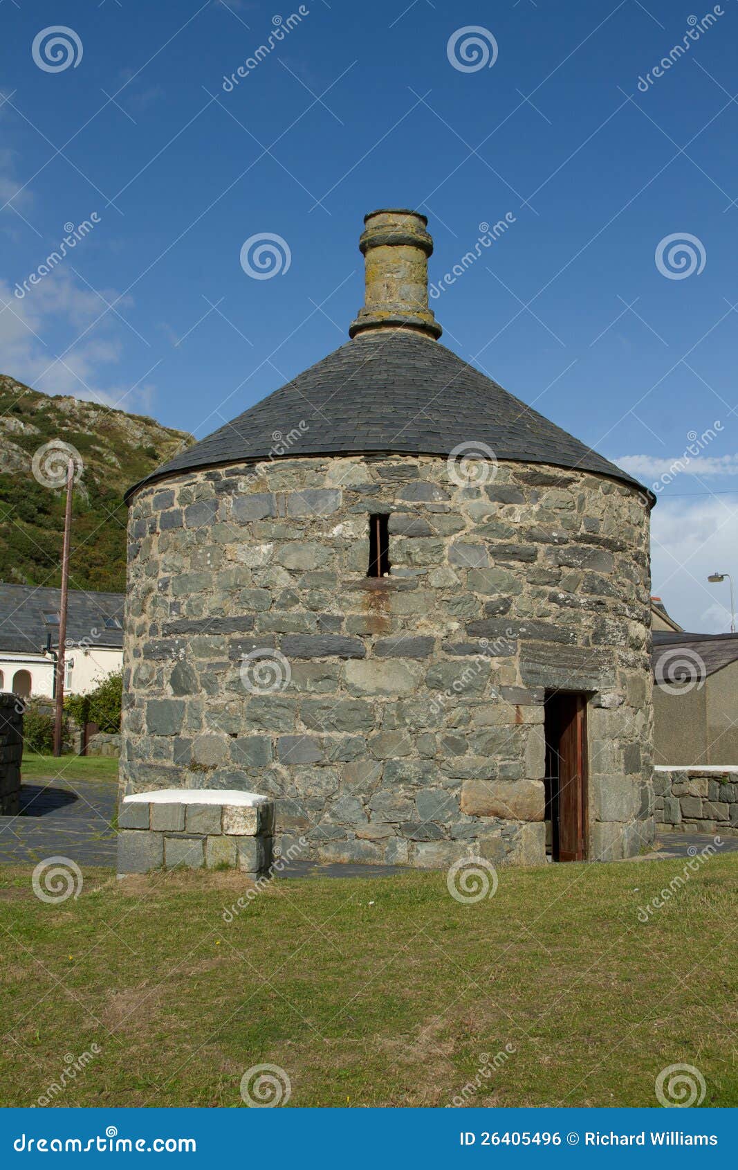 Historic roundhouse. stock photo. Image of slate, grass - 26405496