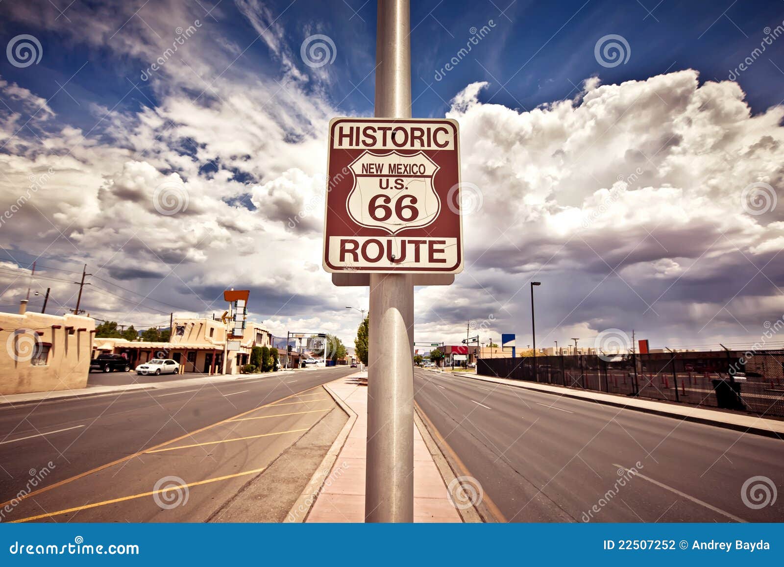 Historic Route 66 Route Sign Stock Photo - Image of americana, highway ...