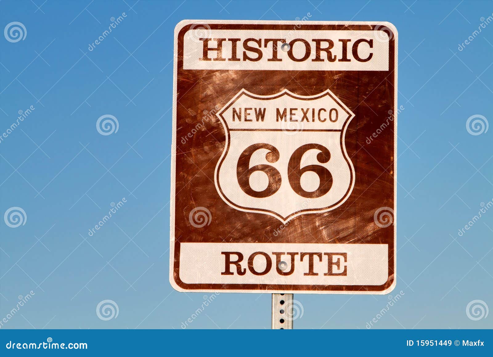 Historic route 66 sign stock image. Image of outdoors - 15951449