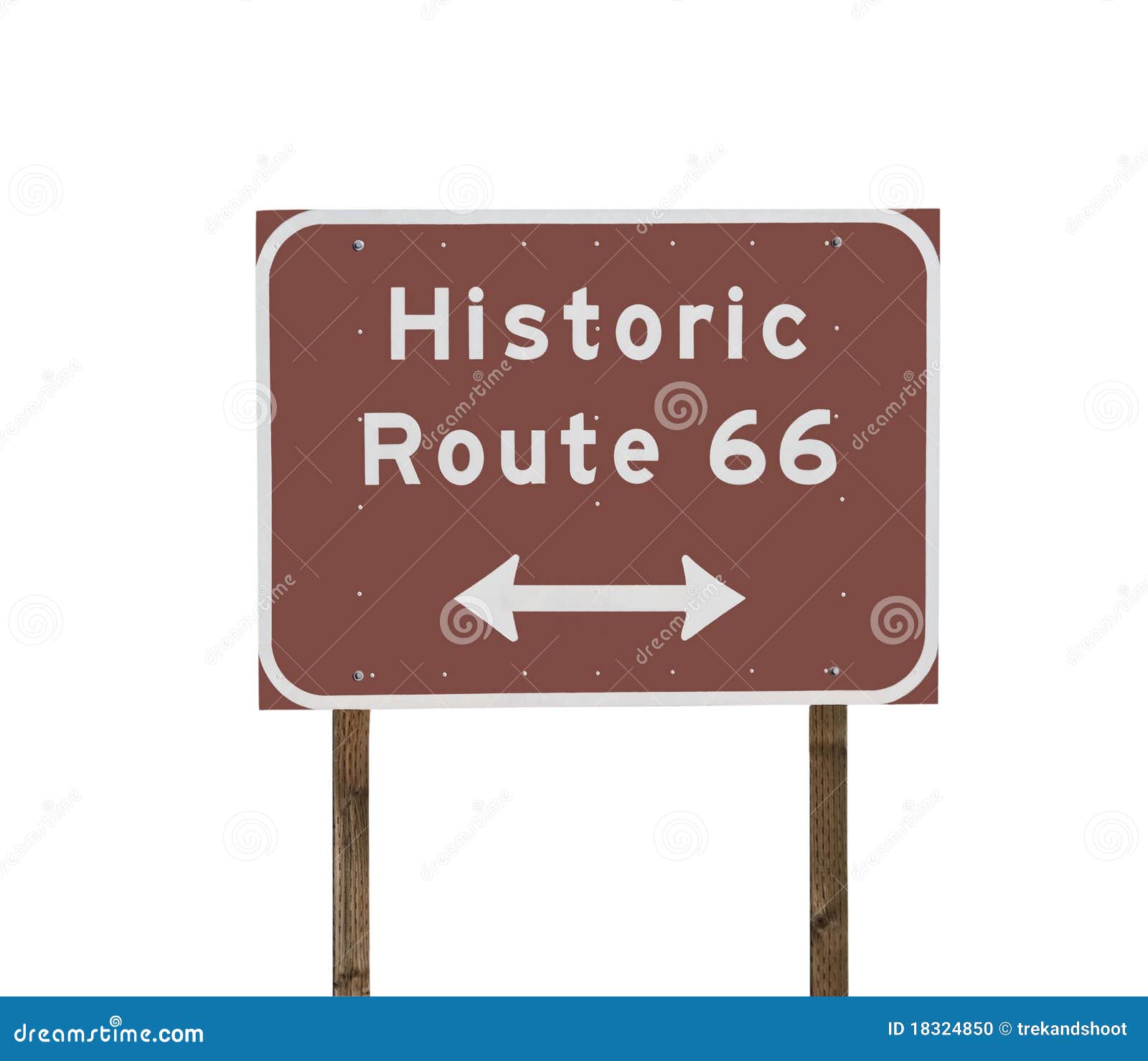 Historic Route 66 Sign stock photo. Image of white, vintage - 18324850