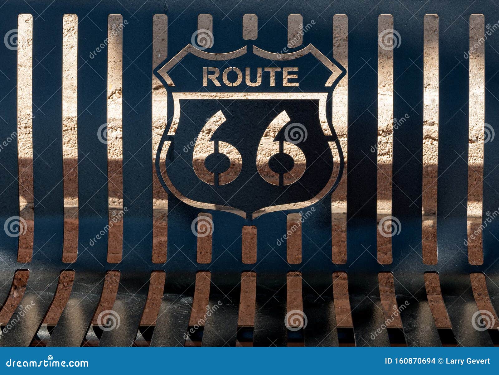 Historic Route 66, Custom Bench Stock Photo - Image of highway, chair ...