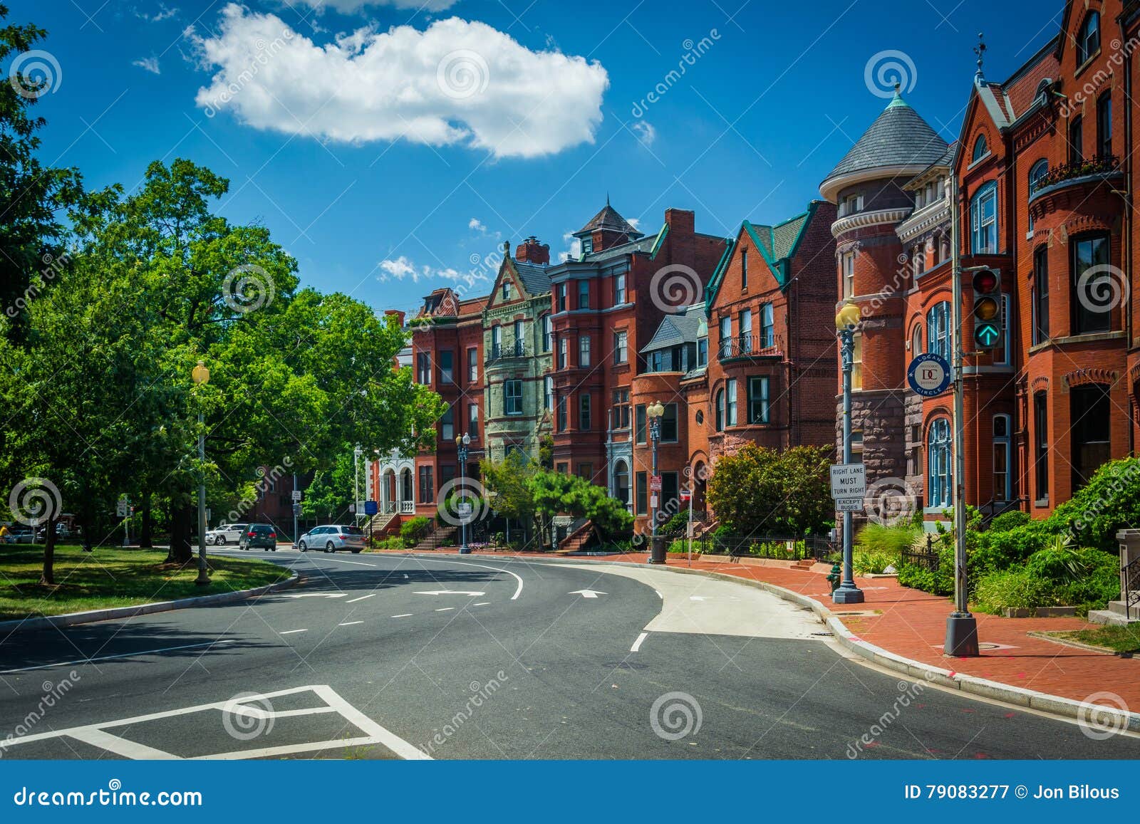 Historic Row Houses Along Logan Circle, in Washington, DC. Editorial ...