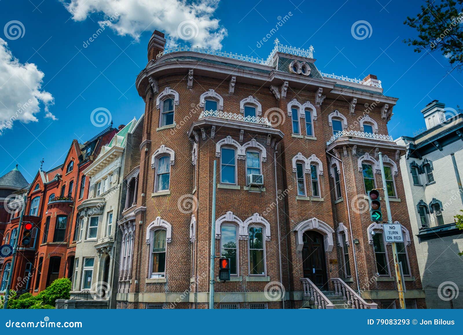 Historic Row Houses Along Logan Circle, in Washington, DC. Editorial ...