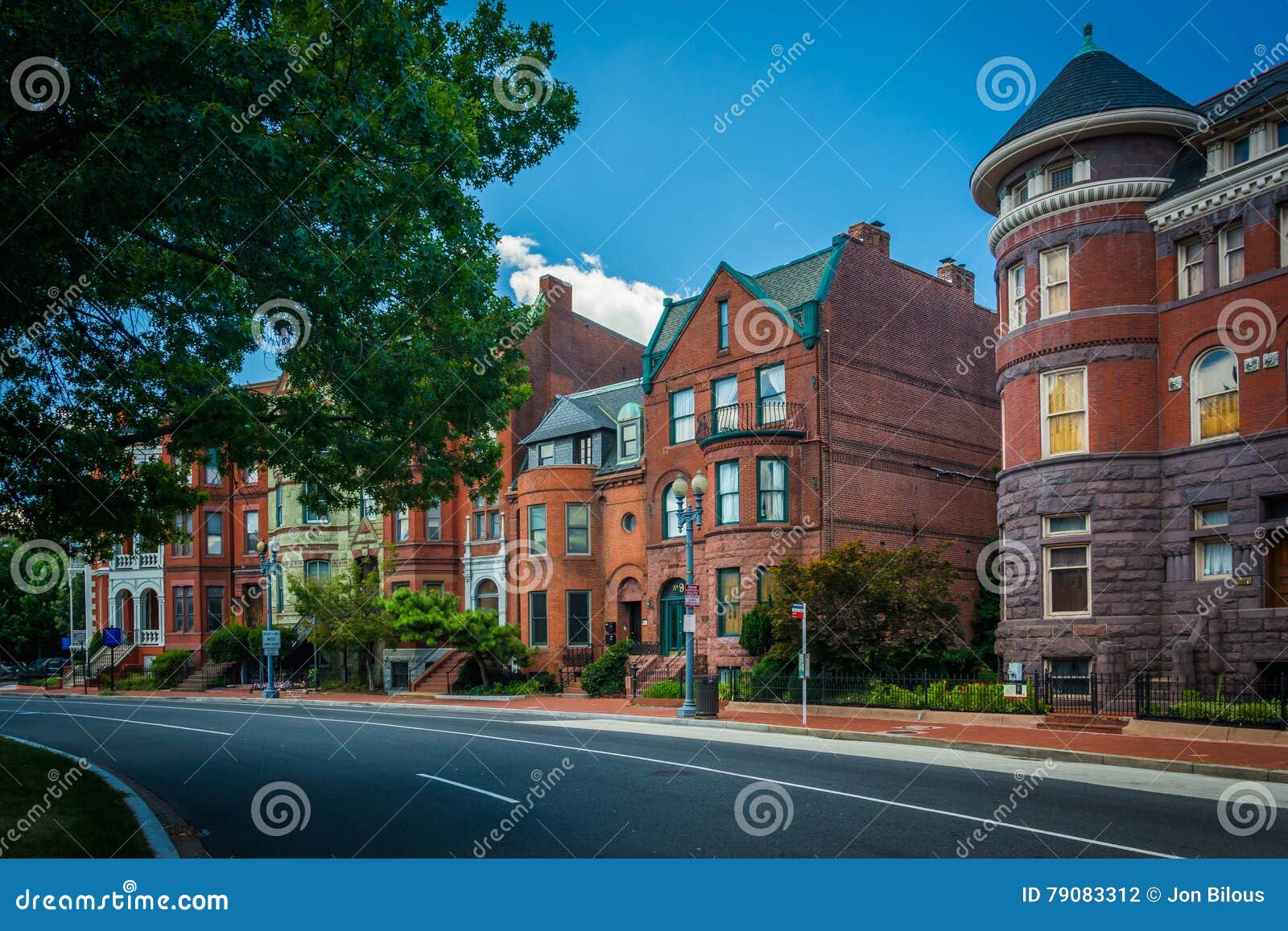Historic Row Houses Along Logan Circle, in Washington, DC. Stock Photo ...