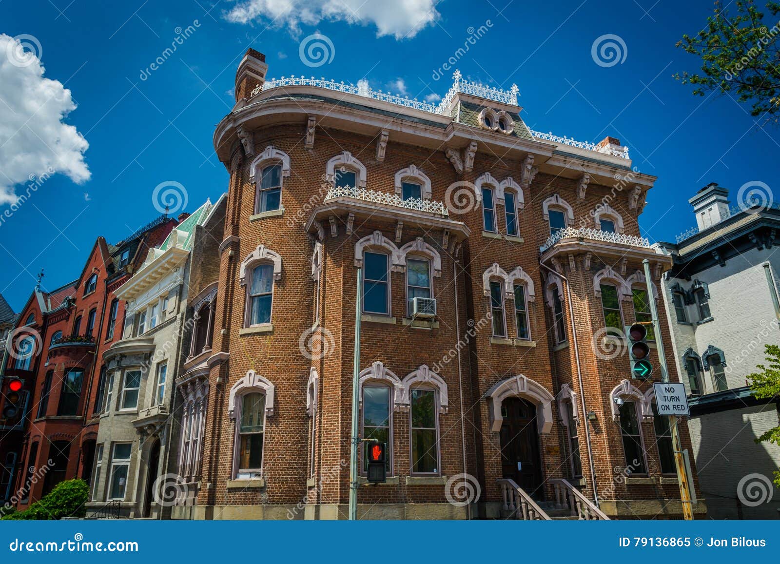 Historic Row Houses Along Logan Circle, in Washington, DC. Stock Image ...