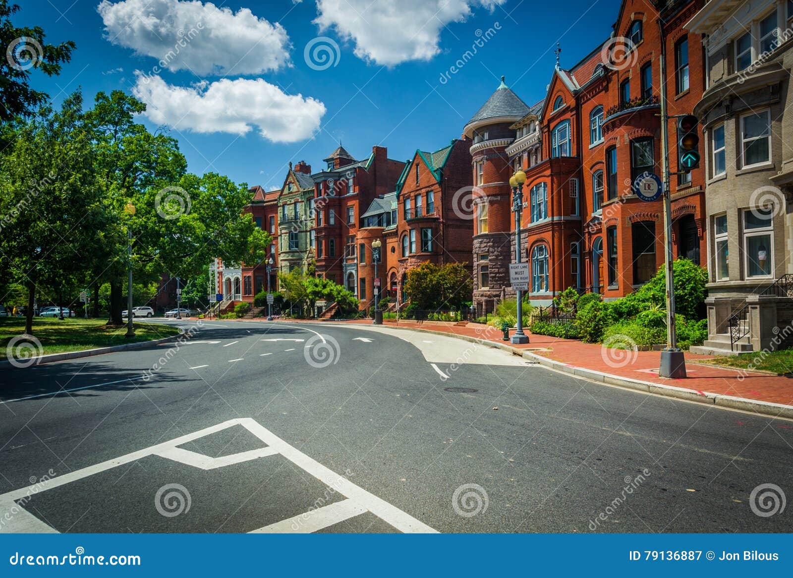Historic Row Houses Along Logan Circle, in Washington, DC. Editorial ...