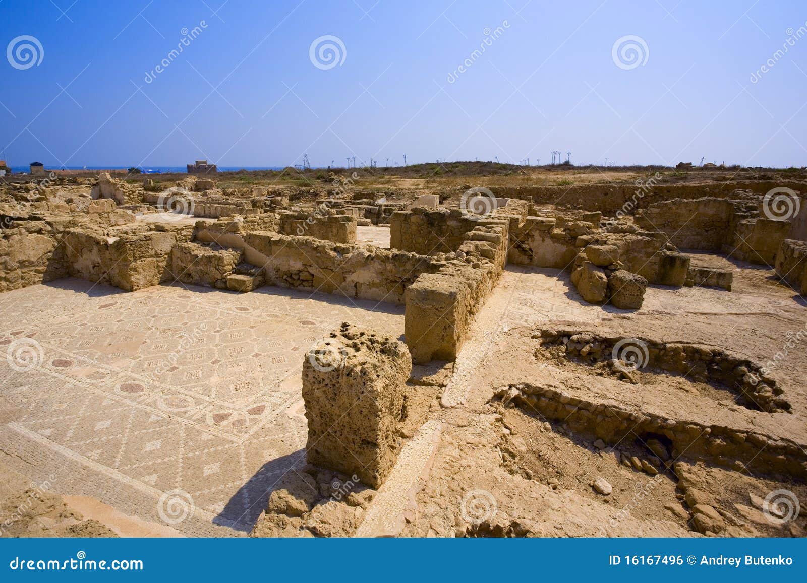 Historic ruins in Paphos. stock photo. Image of antiquity - 16167496