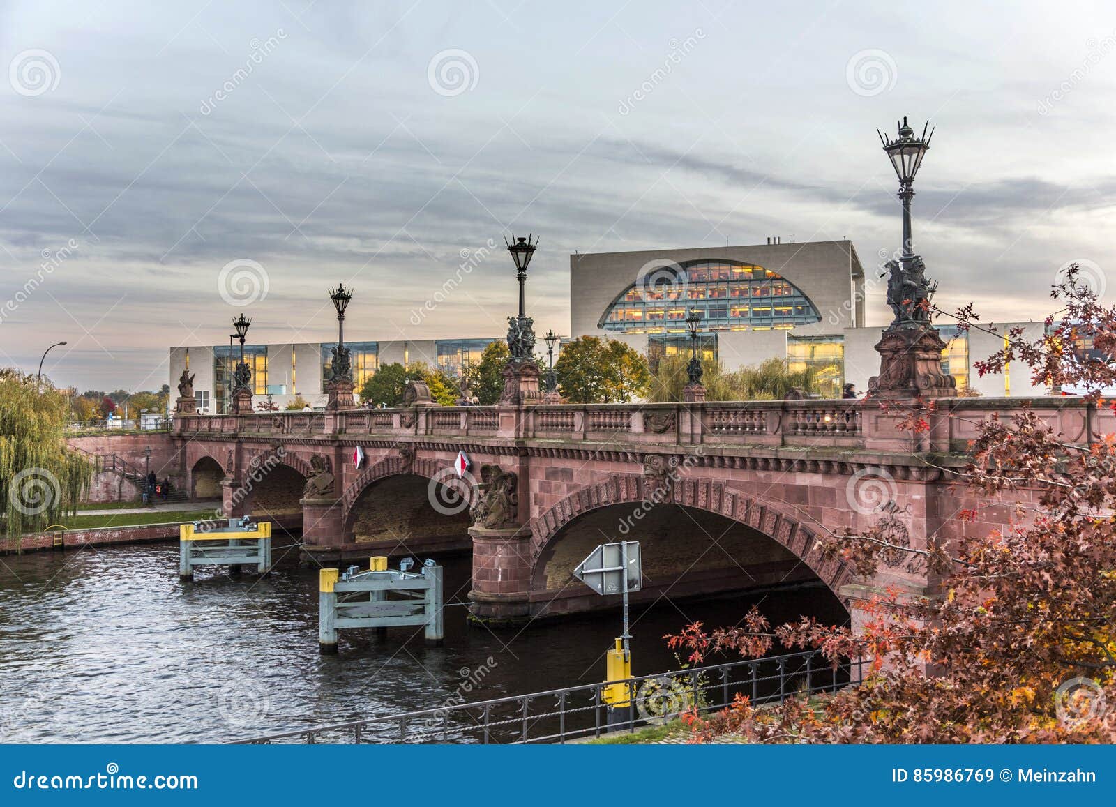 Historic Sandstone Moltke Bridge in Berlin Stock Image - Image of ...