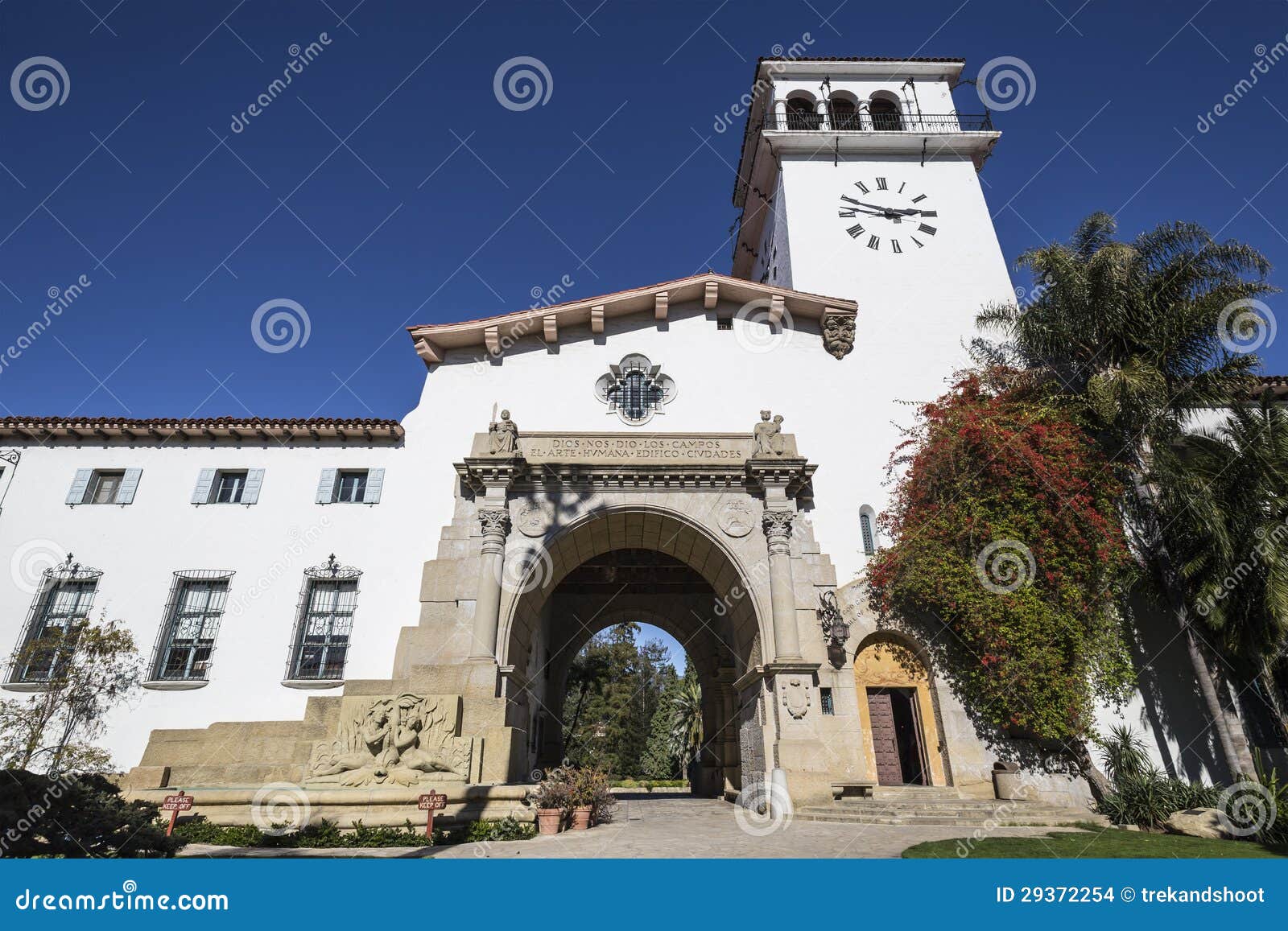 Historic Santa Barbara California County Courthouse Stock Photo - Image ...
