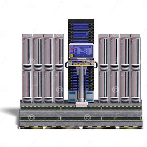 A Historic Science Fiction Computer or Mainframe Stock Illustration ...