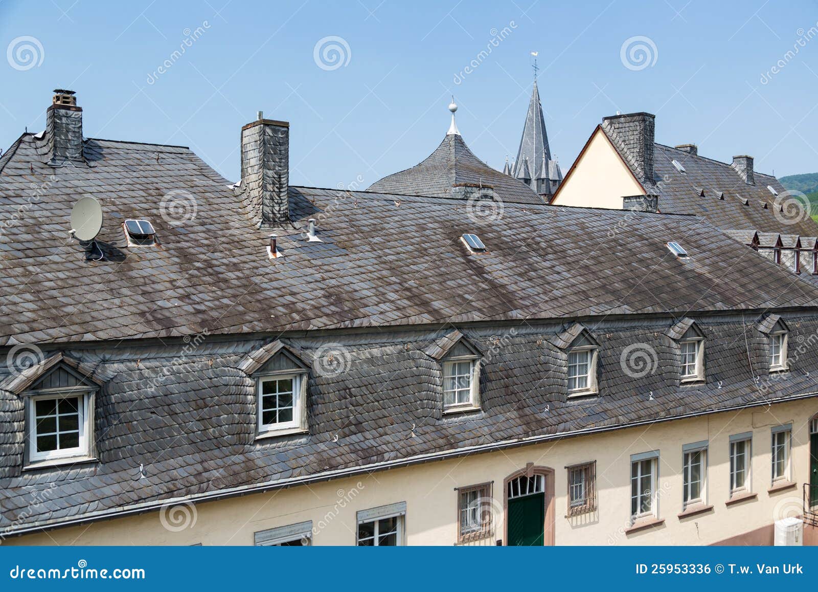 Historic Slate Roofs in Bernkastel, Germany Stock Photo - Image of ...