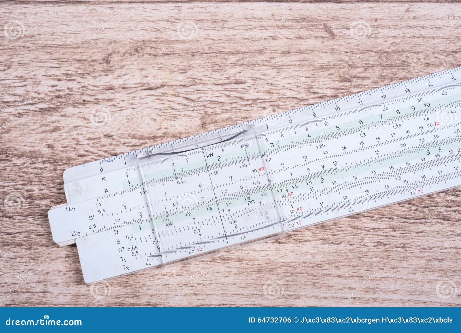 Historic Slide Rule Lying on Wooden Table Stock Photo - Image of school ...