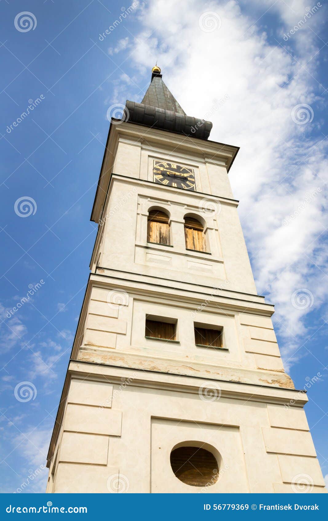 Historic Square Clock Tower Stock Image - Image of architecture, blue ...