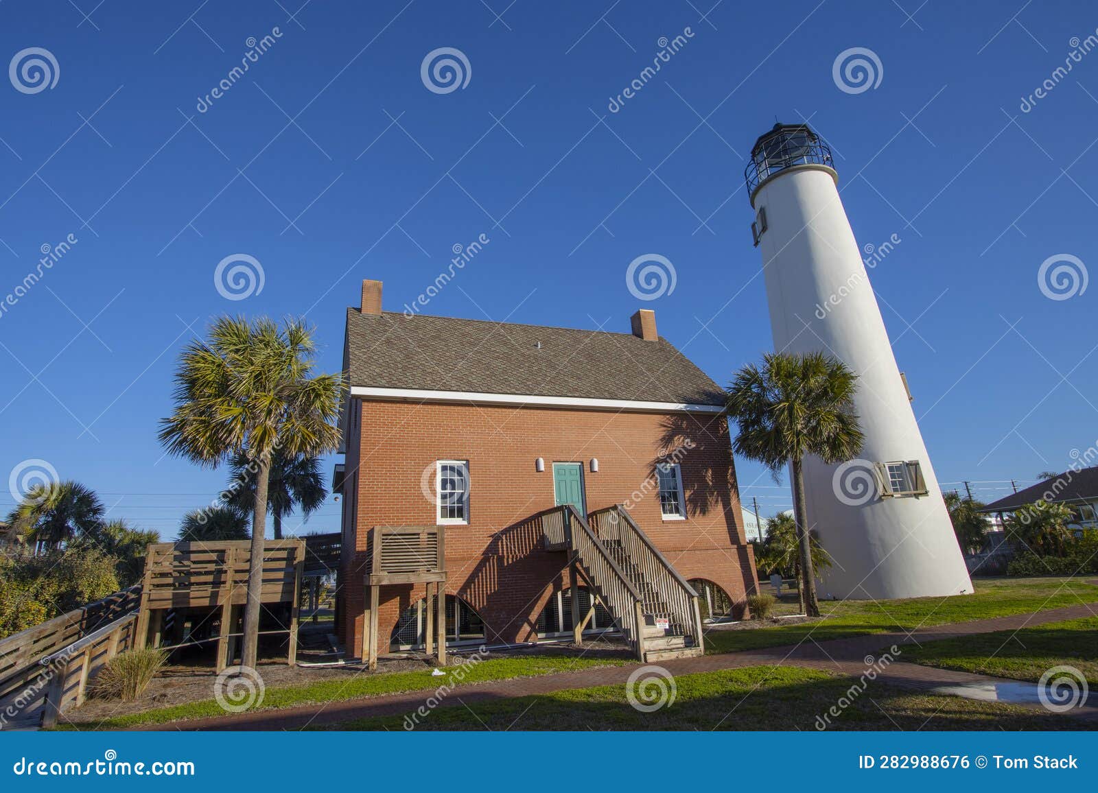 Historic St. George Island Lighthouse in Florida Stock Photo - Image of ...