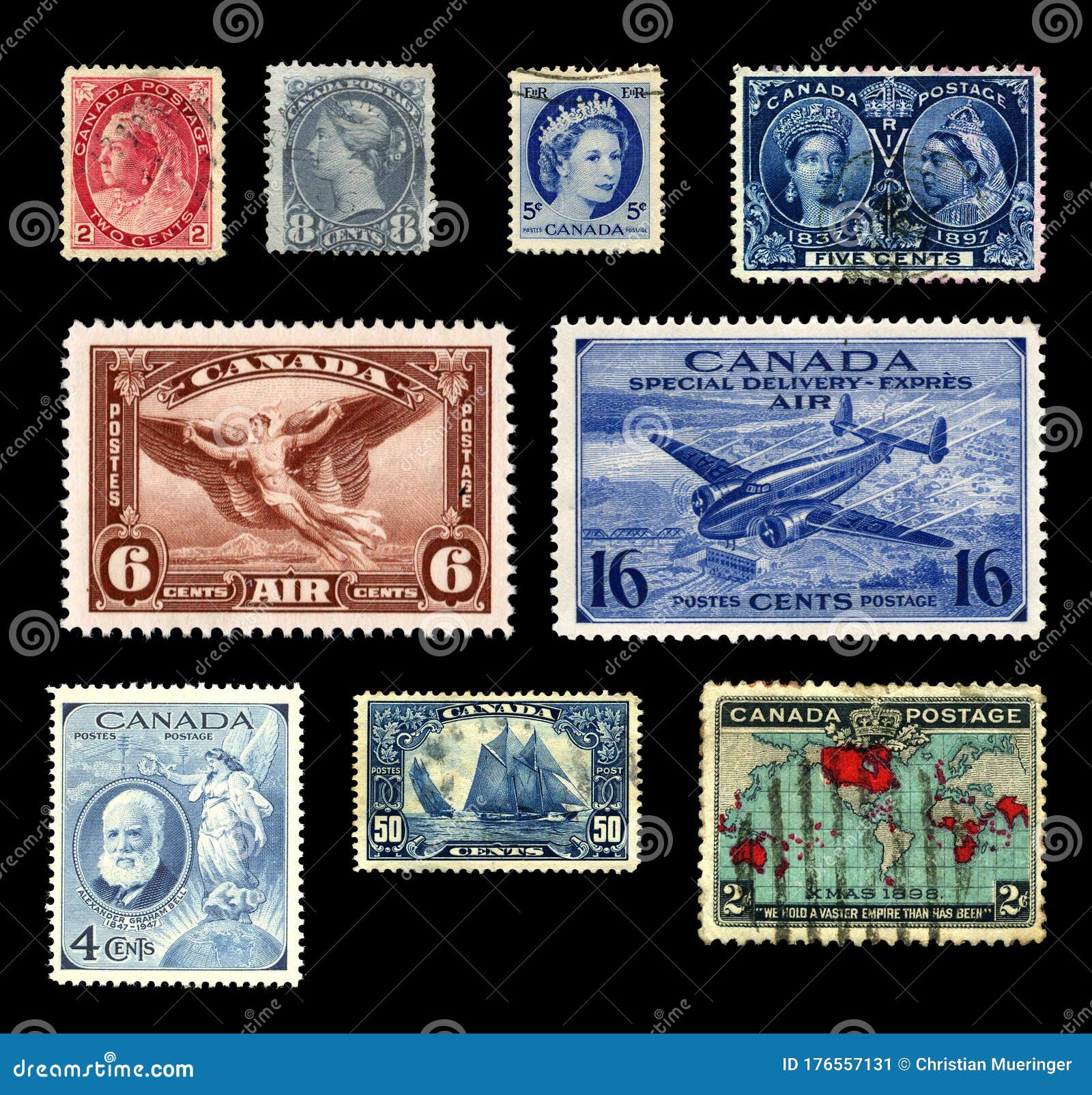 Historic Stamps from Canada Editorial Photo - Image of post, postmarked ...